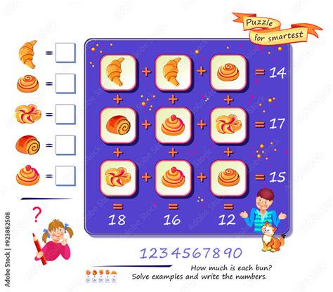 Mathematical Logic Puzzle Game For Smartest How Much Is Each Bun Solve Examples And Write The