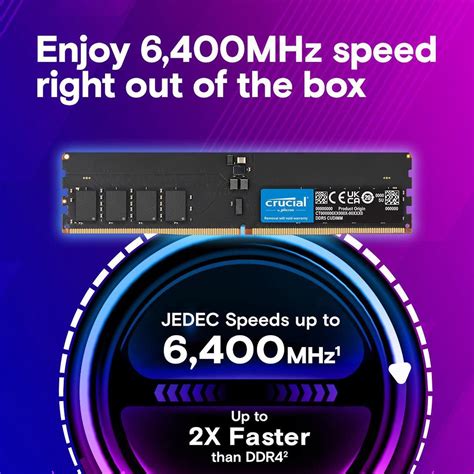 Crucial 64gb 2 X 32gb 288 Pin Pc Ram Ddr5 6400 Pc5 51200 Desktop Memory Model