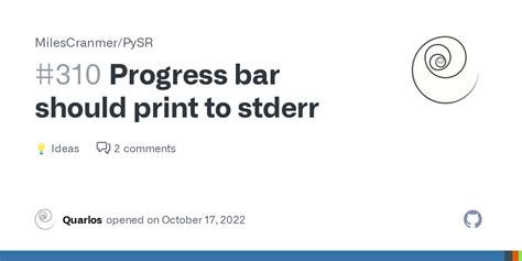 Progress Bar Should Print To Stderr MilesCranmer PySR Discussion GitHub