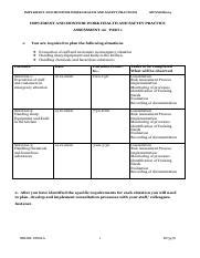 ASSIGNMENT 02 Implement And Monitor Work Health And Saftey Practice Assignment Pdf IMPLEMENT