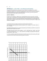 AP Physics Unit Test Free Response Questions Ball S Course Hero