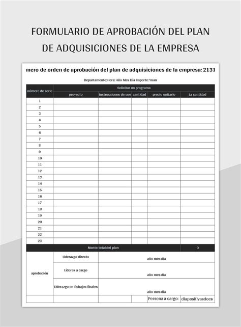 Plantilla De Formato Excel Formulario De Aprobación Del Plan De