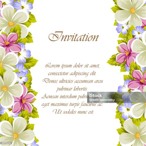 여러 가지 꽃과 잎의 꽃 프레임입니다 디자인 카드 초대장 포스터 현수막 생일 발렌타인의 날 결혼식 축 하 인사말에 대 한입니다 0명에 대한 스톡 벡터 아트 및 기타 이미지