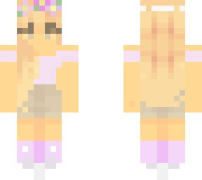 Cute Girl With Flower Crown Minecraft Skin