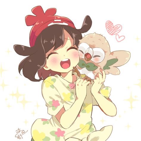 Selene And Rowlet Pokemon And More Drawn By Kisukekun Danbooru