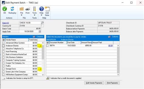 Dynamics Gp Eft Payments Get Visual Cues For Vendors