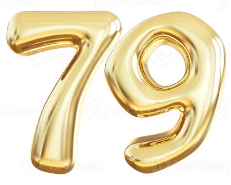 Gold 3d Number 79 36304299 Png