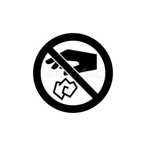 Icono De Signo De Prohibición No Tirar Basura Ilustración Del Vector