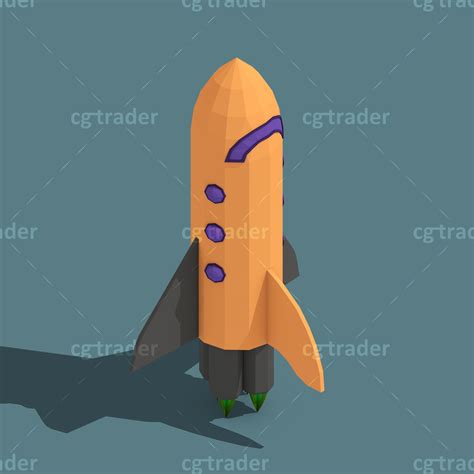 3d Model Low Poly Rocket Isometric Vr Ar Low Poly Cgtrader