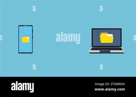 Data Transferring From A Mobile To A Laptop 4k Animation Digital Data