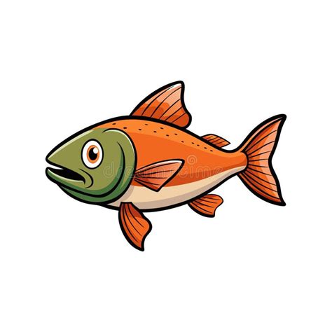 Charming Wild Fish Realistic Artful Scene Stock Illustration