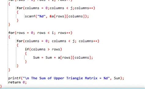 C Program To Find Upper Triangular Matrix Otosection