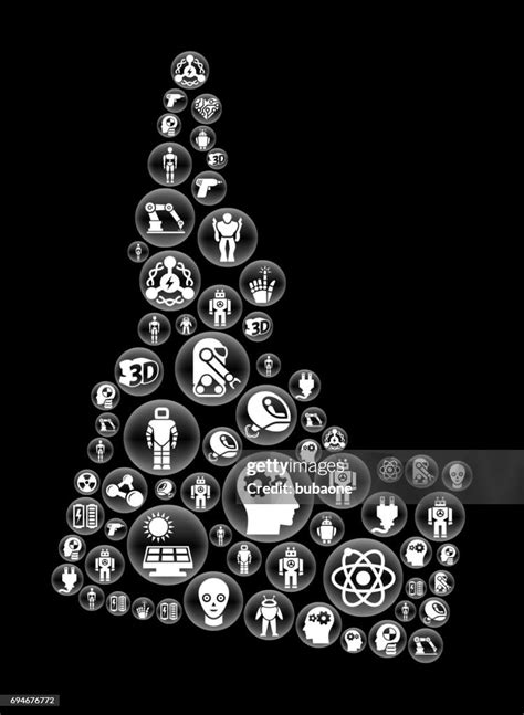 Idaho Robots And Robotics Black Vector Button Pattern High Res Vector