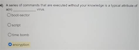 Solved A Series Of Commands That Are Executed Without Your