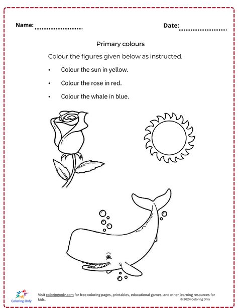 Primary Colours Free Printable Worksheet Primary Colours Free Printable Worksheet
