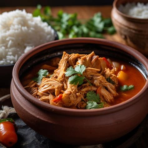 Premium Photo Rich And Aromatic Guatemalan Pepian With Rice And Salad