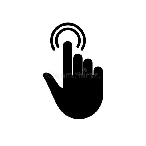 Double Click Gesture Hand Cursor Of Computer Mouse Black Silhouette