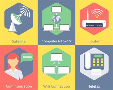 Premium Vector A Set Of 6 Communication Icons As Satellite Computer