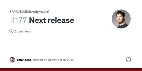 Next Release · Issue 177 · Saml Toolkitsruby Saml · Github