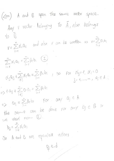 linear algebra two sets are equivalent if and only if they span the