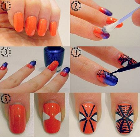 Easy Spiderman Nail Art Tutorials For Beginners And Learners 2014