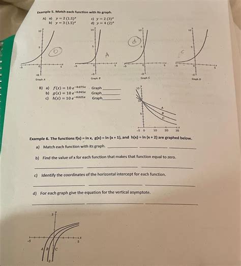 solved example 5 match each function with its graph a a