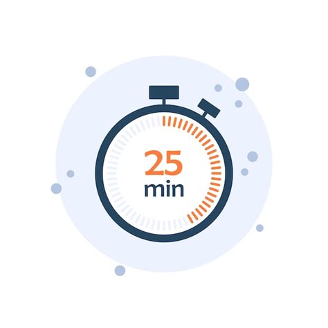 Premium Vector Cartoon Clock Icon Vector Illustration 25 Min Timer On Bubbles Background