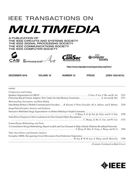 Ieee Transactions On Multimedia 2016 V18 N12 Web кабинет учёного