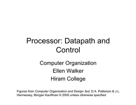 Processor Datapath And Control Docslib