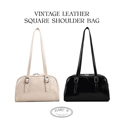 🚀당일발송고퀄리티💫 빈티지 레더 가죽 스퀘어 데일리 캐주얼 보부상 숄더백 토트백 가방 에이블리