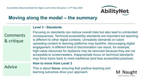 He Update And Accessibility Maturity Model For Higher And Further