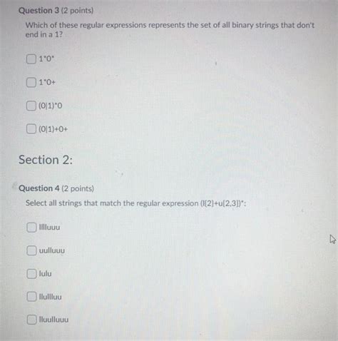 Solved Question 3 2 Points Which Of These Regular
