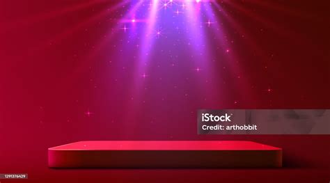 스포트라이트로 조명된 추상적인 라운드 연단 시상식 컨셉 무대 배경 0명에 대한 스톡 벡터 아트 및 기타 이미지 0명 3차원 형태 Championship Istock