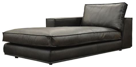 Casa Padrino Luxury Genuine Leather Chaise Longue Right Side Black 186