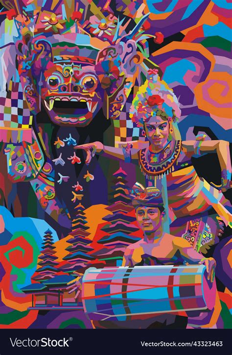 Bali Indonesia Royalty Free Vector Image Vectorstock