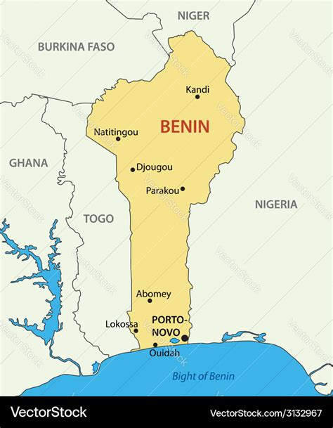 Republic Of Benin Map Royalty Free Vector Image