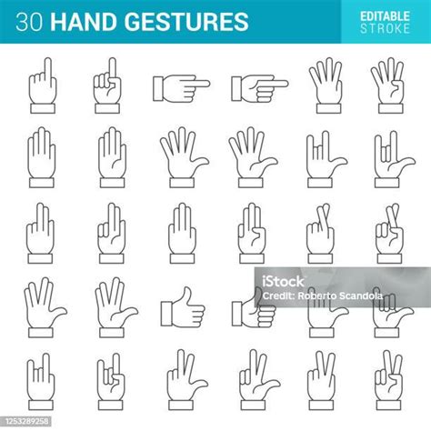 손 제스처 라인 아이콘 편집 가능한 스트로크 픽셀 완벽한 모바일 및 웹용 제스처 손 자선 및 구호 작업 손가락 인사말 악수 도움의 손길 박수 팀워크와 같은 아이콘이 포함되어