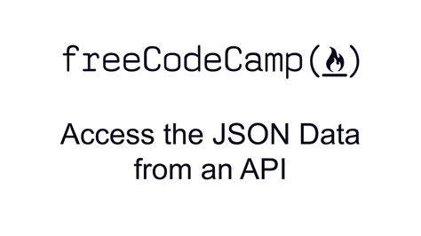 Access The Json Data From An Api Json Apis And Ajax Free Code Camp Youtube