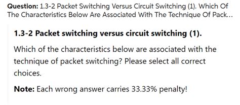 Solved Question 1 3 2 Packet Switching Versus Circuit Chegg Com