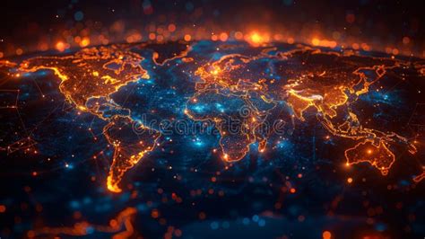 Abstract World Map Concept Of Global Network And Connectivity International Data Transfer And
