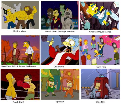The Simpsons As Video Games Spongebob Comparison Charts Know Your Meme
