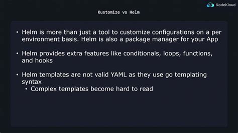 kustomize vs helm kodekloud notes