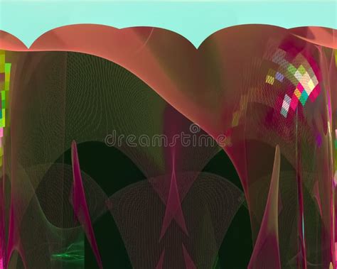 Abstract Digital Fractal Soft Color Shiny Wave Card Render Fantasy