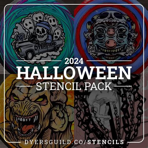 2024 Halloween Stencil Pack Digital Download Disc Golf Dyers Guild