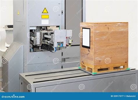 Boxes Labeling Stock Image Image Of Packing Conveyor 33917377