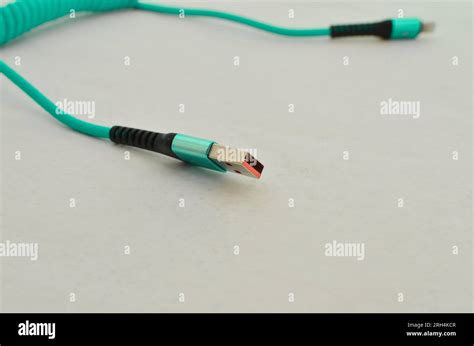 Usb Cable Connection Detail Highlighted On A Clear Surface Perfect For Modern Technology