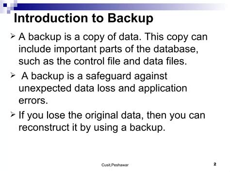 Database Backup And Recovery Ppt