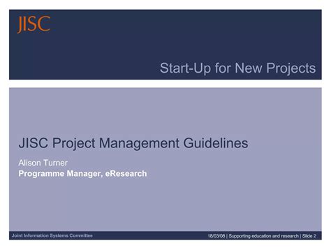 Jisc Project Management Guidelines Ppt Business And Finance