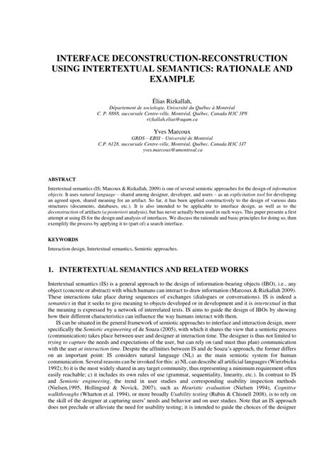 Pdf Interface Deconstruction Reconstruction Using Intertextual