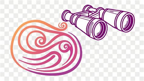 Binoculars And Swirl Adventure Travel Vector Design Generative Ai Stock Illustration